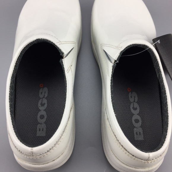 Bogs | Shoes | Bogs Ramsey White Patent Leather Waterproof Clog | Poshmark